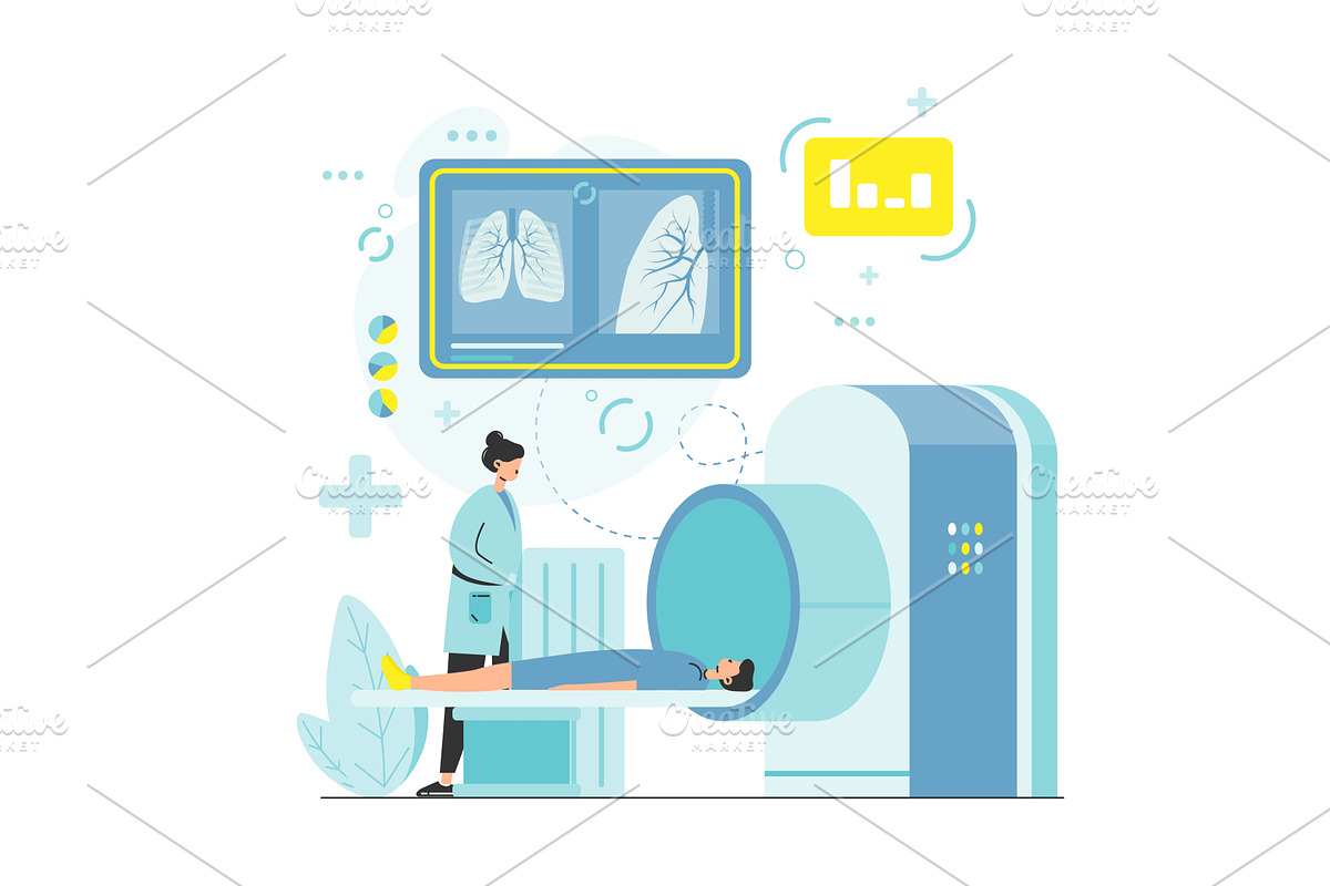 CT scan of chest, vector, a Healthcare Illustration by Siberian Art ...