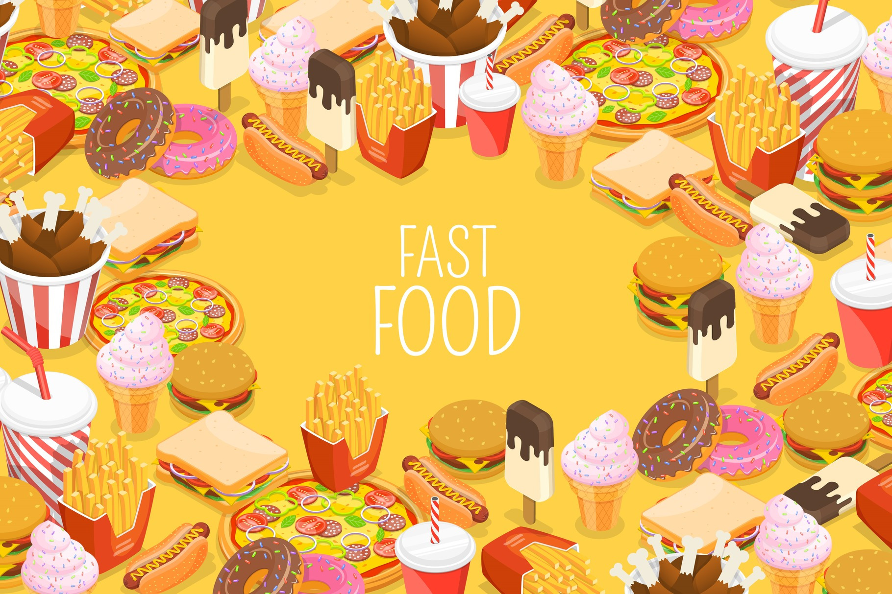 Fast Food Background | Creative Market