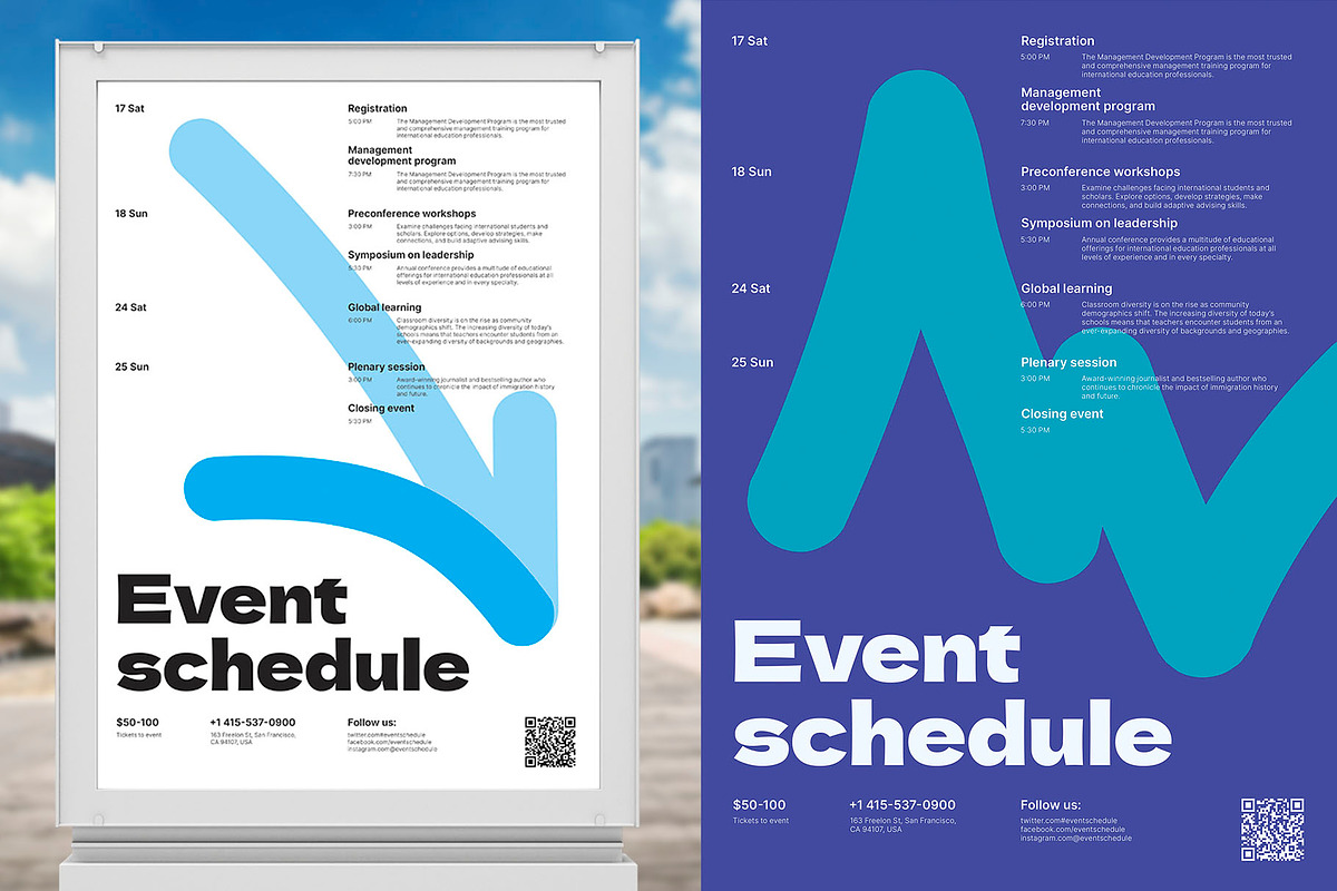 Event Schedule Program Poster, a Flyer Template by EDT.Graphics