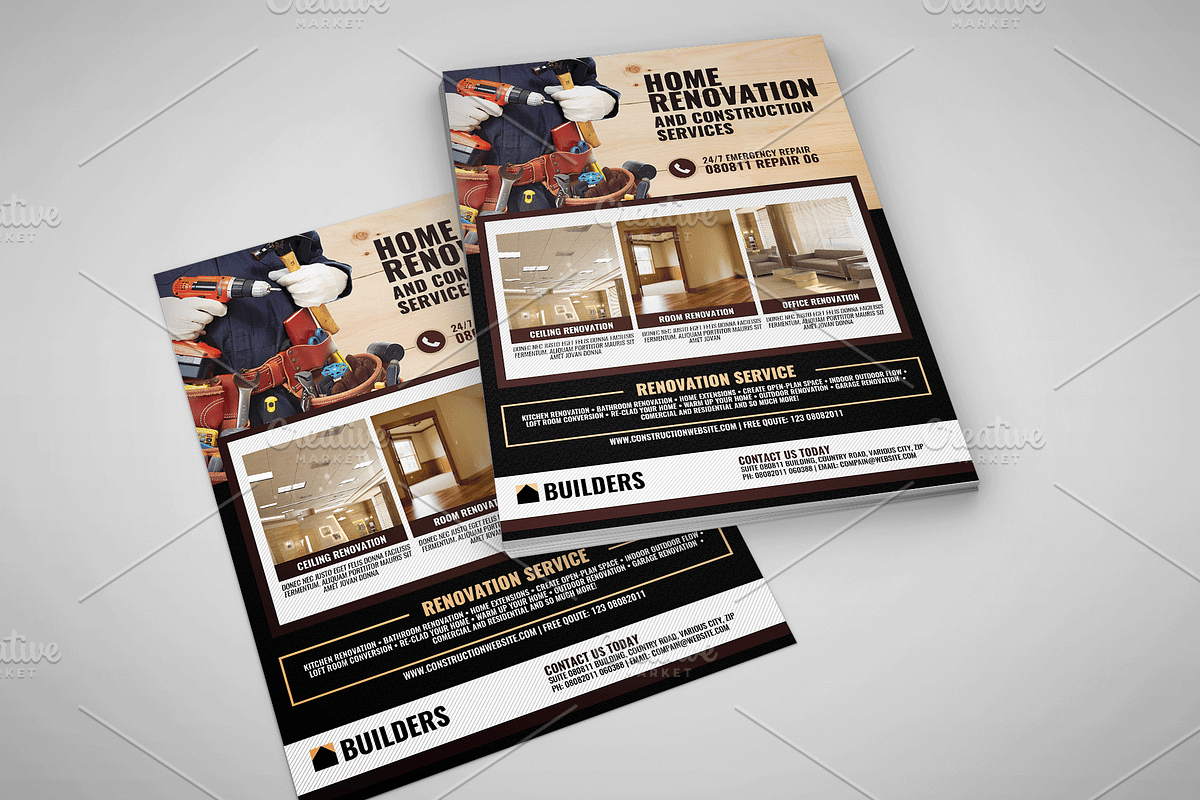 Carpentry and Building Services, a Flyer Template by PSDPixel