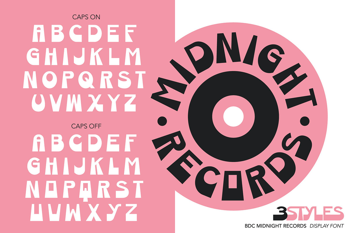 Midnight Records Display Font, a Font by Brethrendesignco