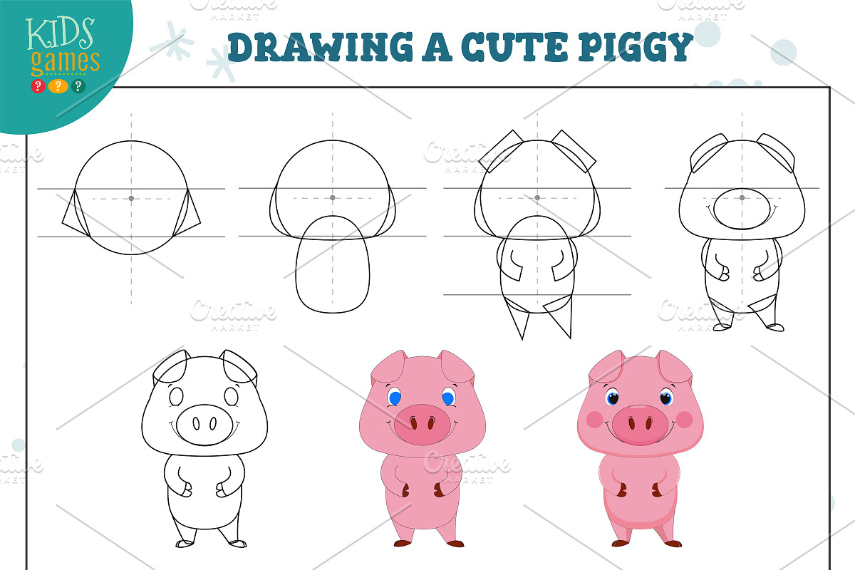 Drawing lesson for kids vector, an Animal Illustration by Darth Vector ...