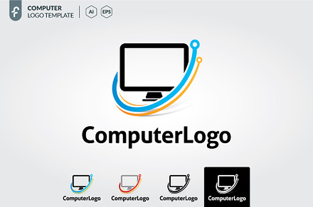 Pixel Computer Logo, a Branding & Logo Template by ft.studio