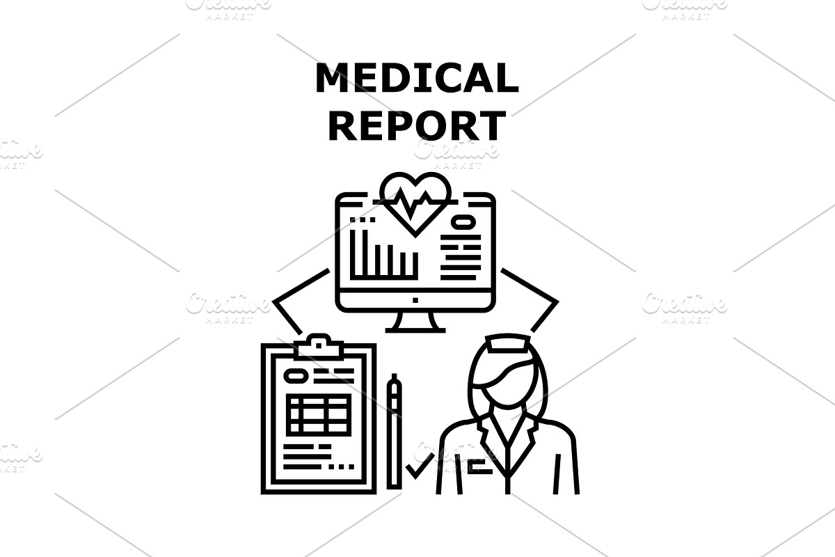 Medical Report Vector Concept Black, an Object Graphic by pikepicture ...
