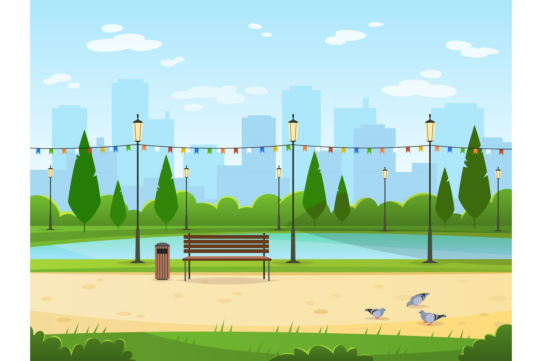 City park. Garden public nature park, an Illustration by YummyBuum