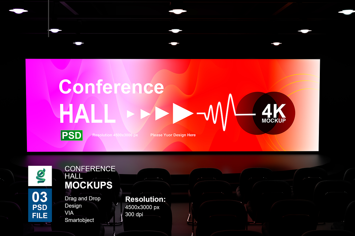 Conference Hall Mockup, an Advertising Mockup by groens