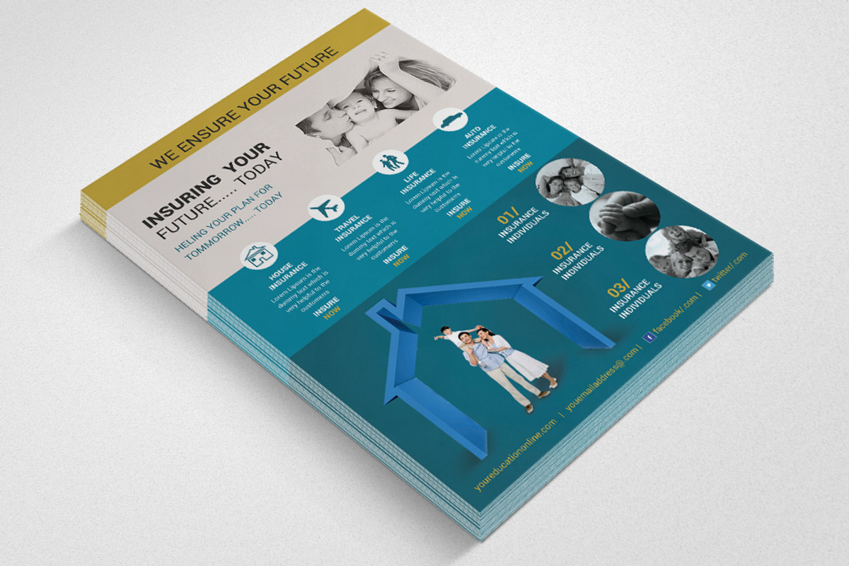 Insurance Flyer Template, a Flyer Template by Psd Templates