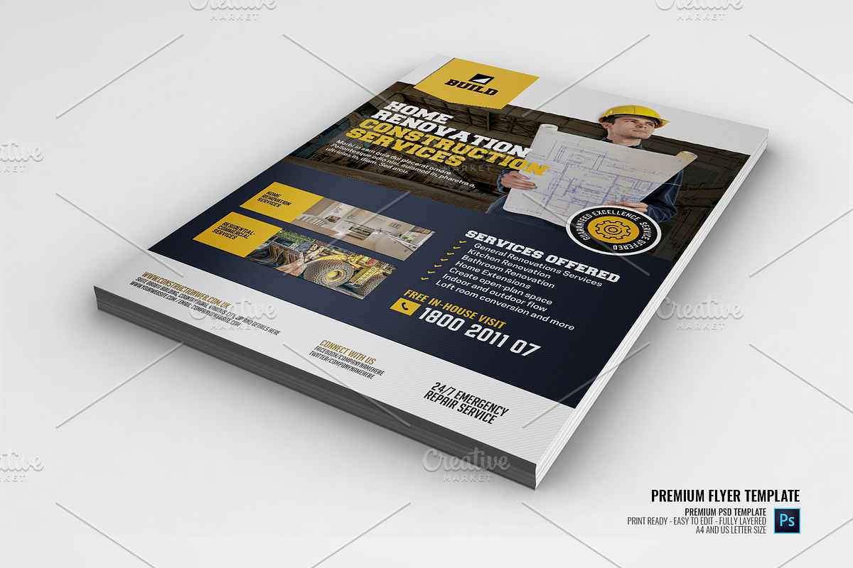 Home Builders Flyer, a Flyer Template by PSDPixel