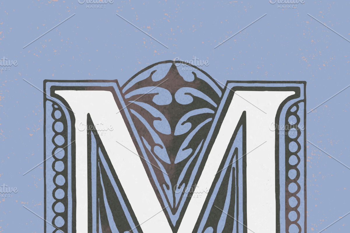 letter M vintage typography style, a Background Graphic by rawpixel