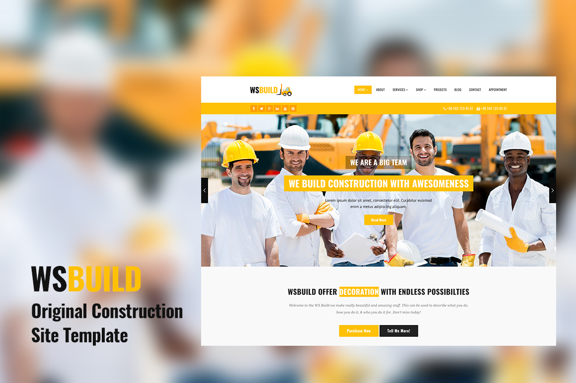 WS Build Construction Site Template, a HTML Template by Show WP
