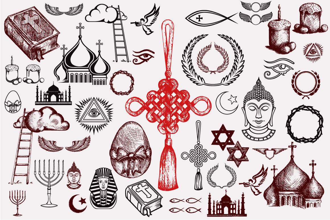 Religious objects, an Object Illustration by LineworkStock