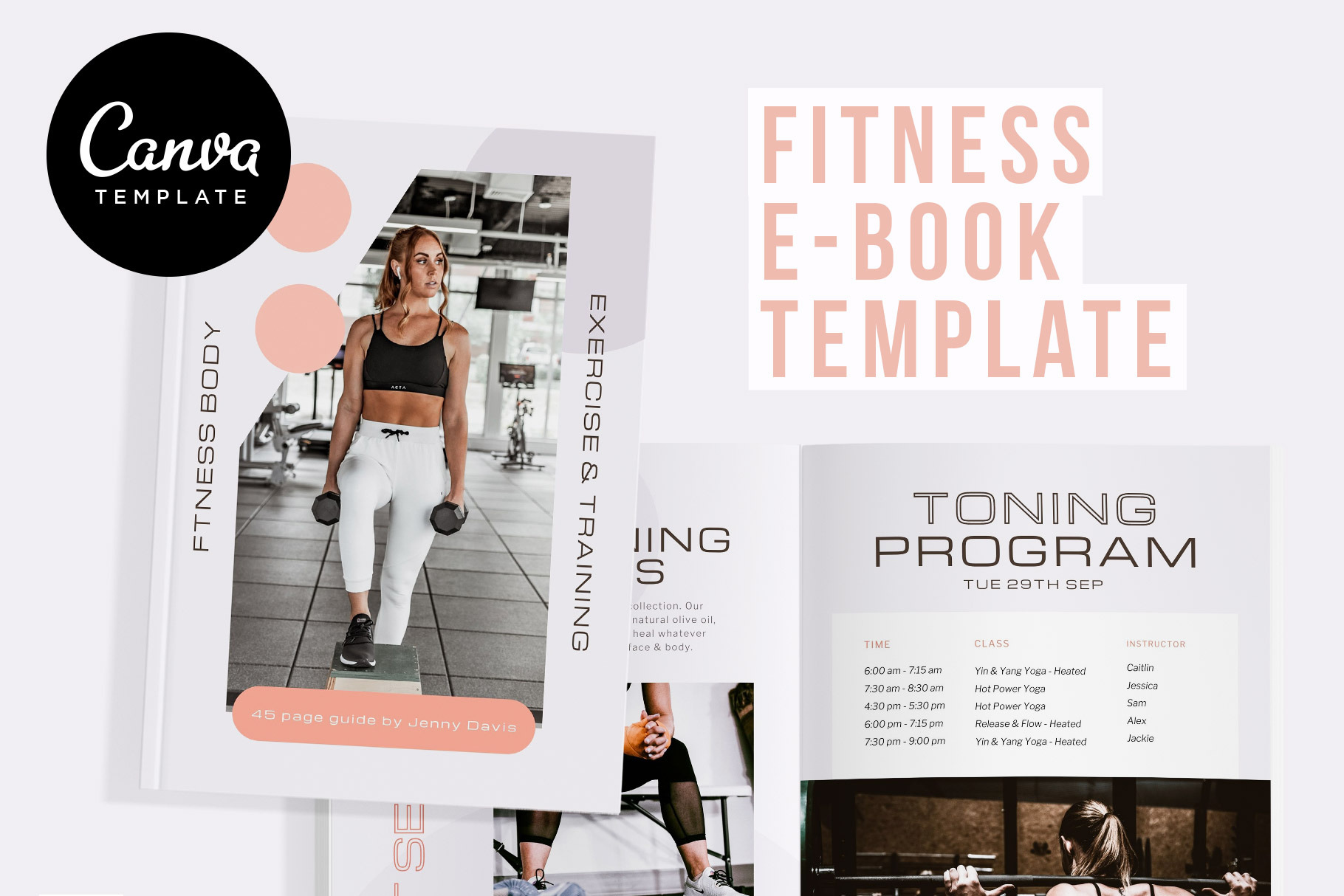 Fitness eBook Canva Template, a Magazine Template by Cultive Creative