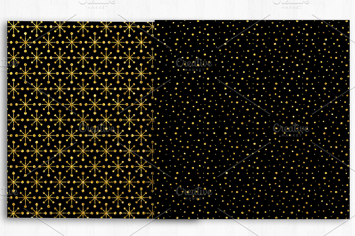Glitter Black Digital Paper, a Pattern Graphic by BonaDesigns
