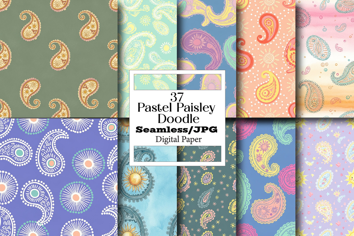 Pastel Paisley Doodle Pattern, a Pattern Graphic by Wow Magic