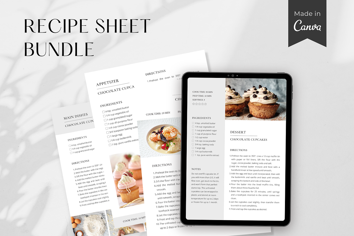 Recipe Sheet Template, a Flyer Template by ShopRShop