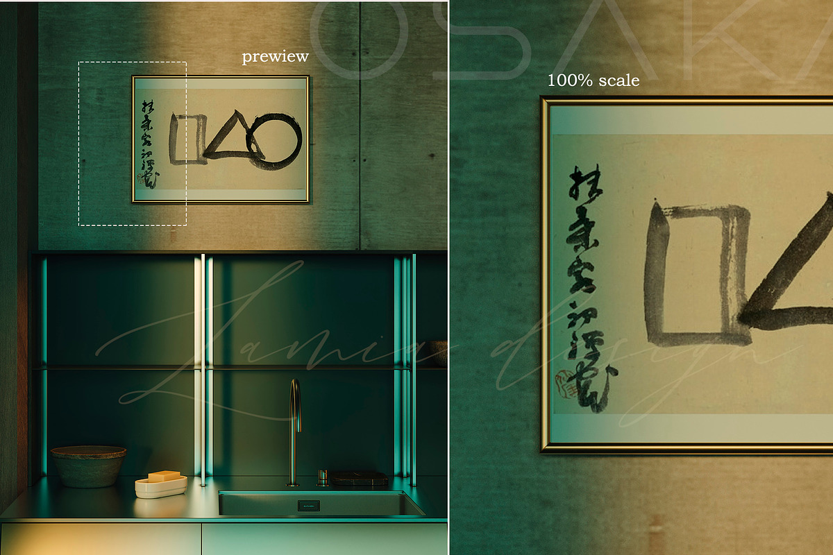 24 Japanese Style Art Mockups Frame, a Household Mockup by LAMIA DESIGN ...