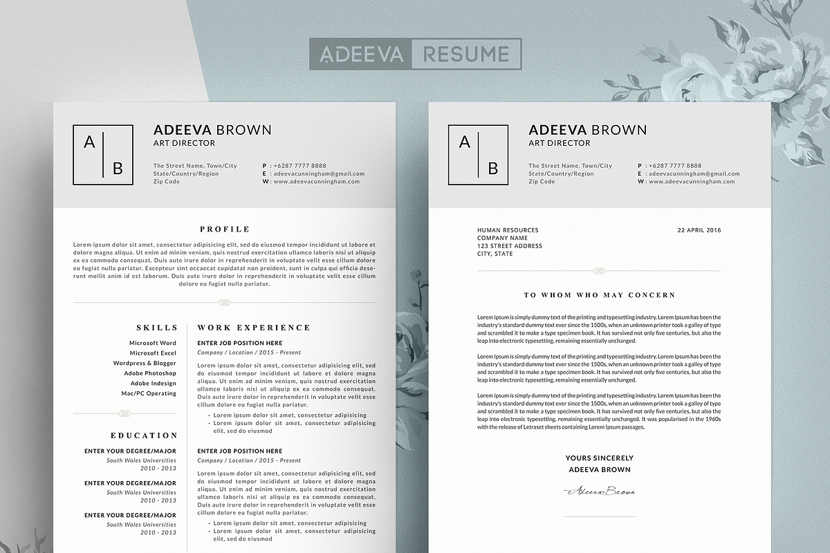 Simple Resume Template Brown, a Resume Template by AdeevaResume
