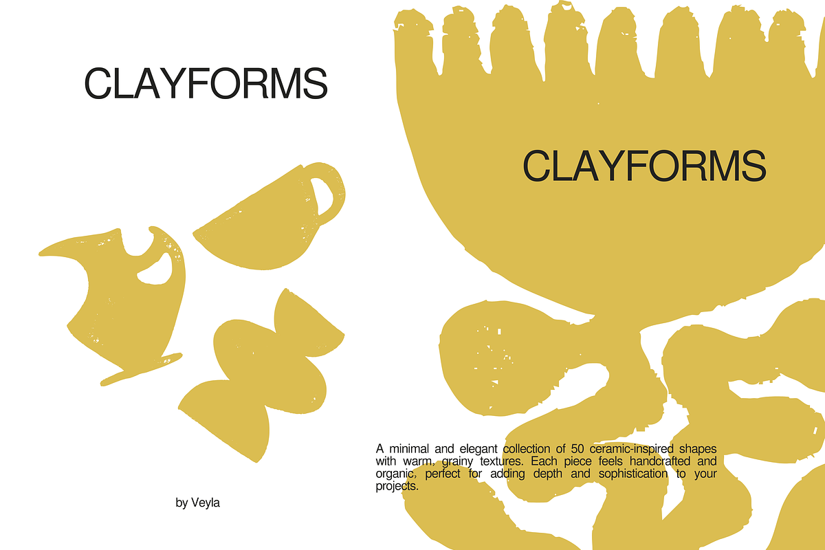 Clayforms: 50 Textured Pottery Forms, an Object Illustration by Veyla