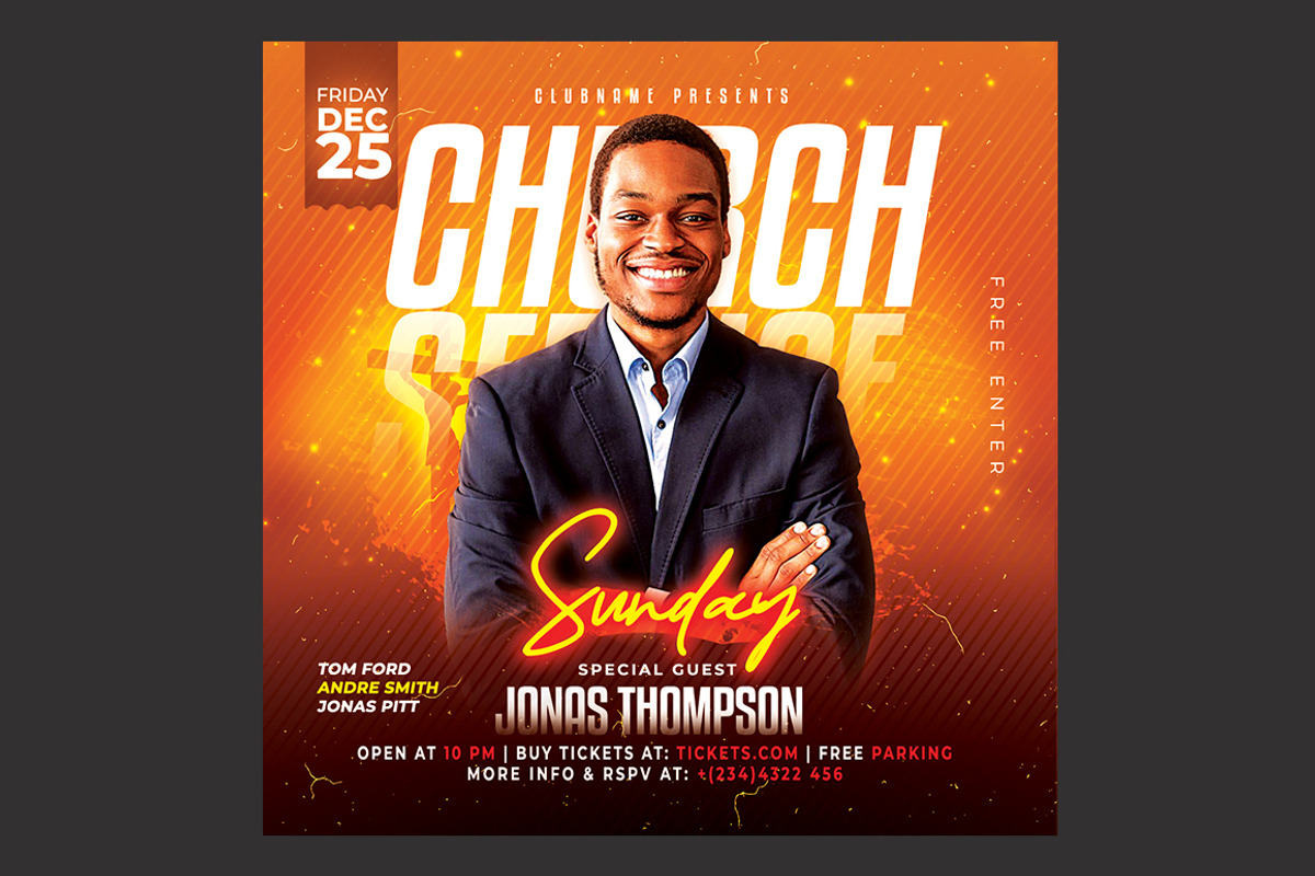 Church Flyer, a Flyer Template by DSGraphicDesign