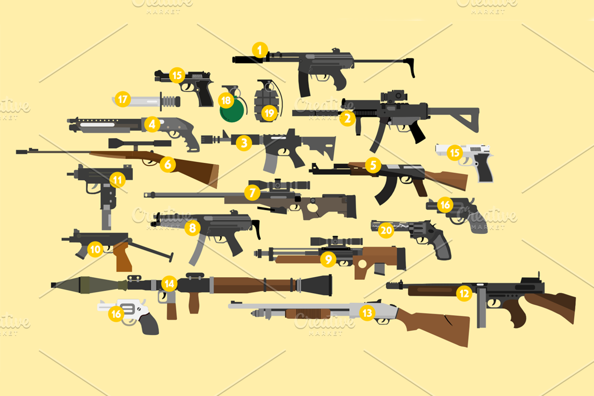 Modern Weapons Pack, a Graphic by FNProduction | Creative Market