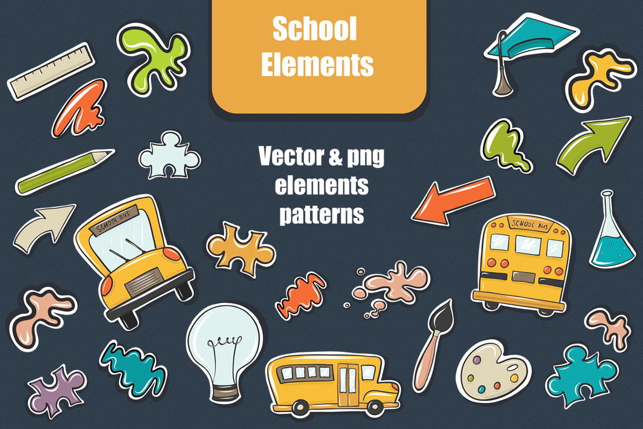 School vector elements, an Education Illustration by SketchCliparts ...