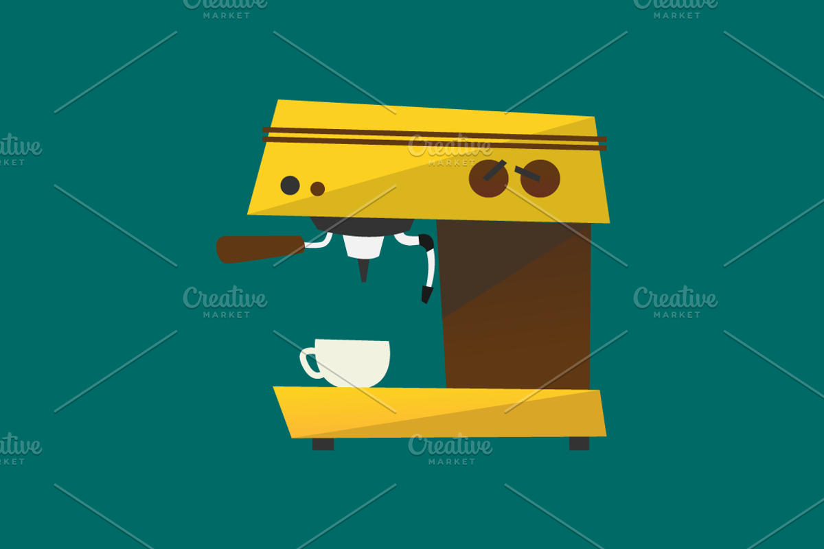 Quirky Coffee Machines, a Food Illustration by Projectile