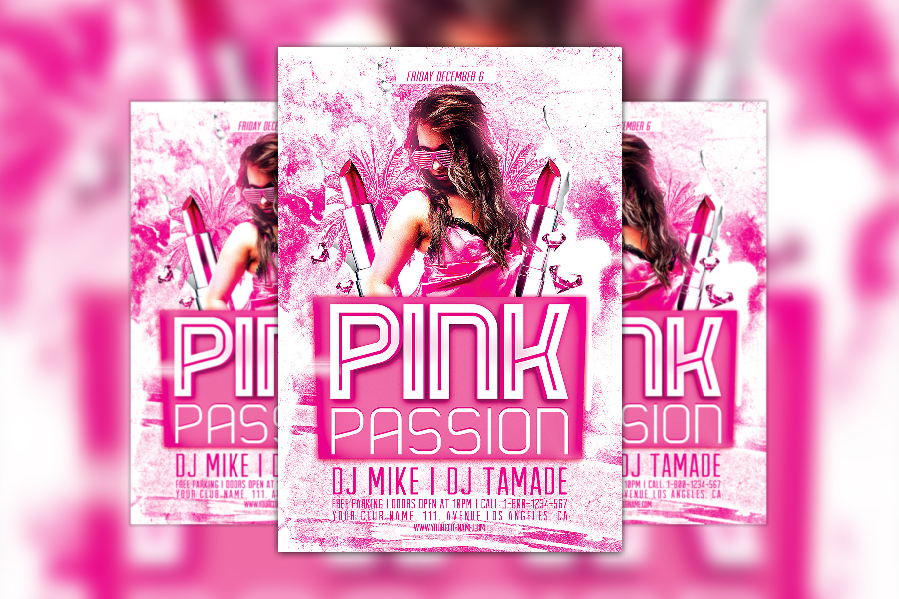 Pink Passion Party Flyer Template, a Flyer Template by Flyermind