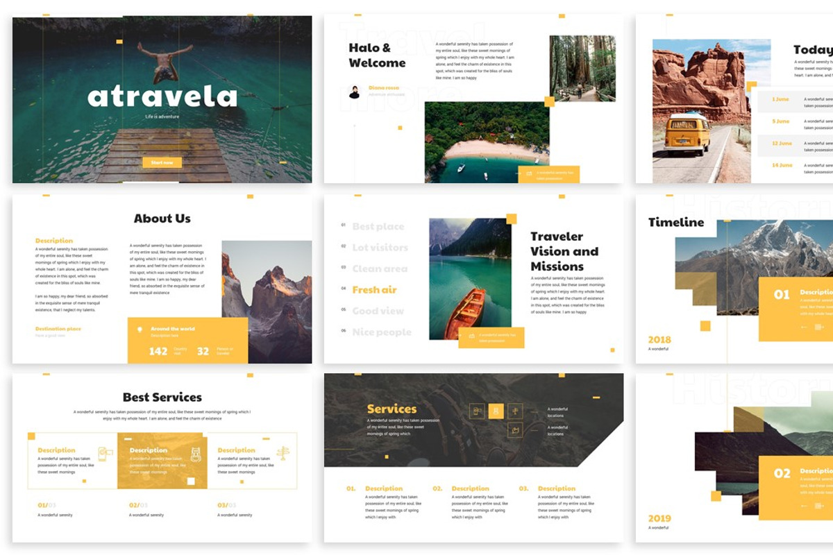 Atravela - Adventure Google Slides, a Presentation Template by SlideFactory