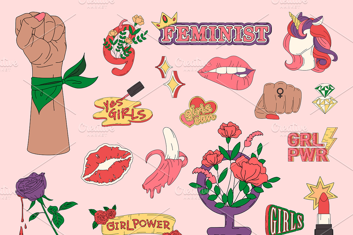 Collection of girl power vectors, a Background Graphic by rawpixel ...