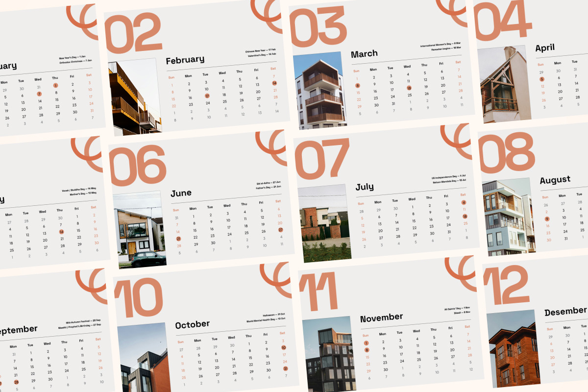 Premium Real Estate Calendar, a Stationery Template by twinstd