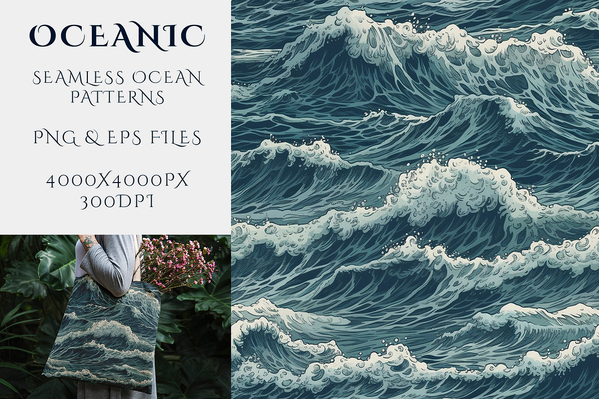 OCEANIC - Seamless Ocean Patterns, a Pattern Graphic by Pixel Perfect ...
