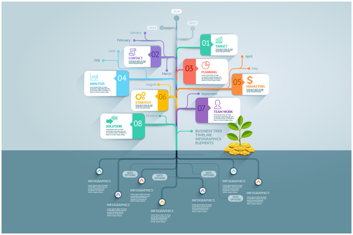 Business Tree Timeline Infographics., a Presentation Template by ...