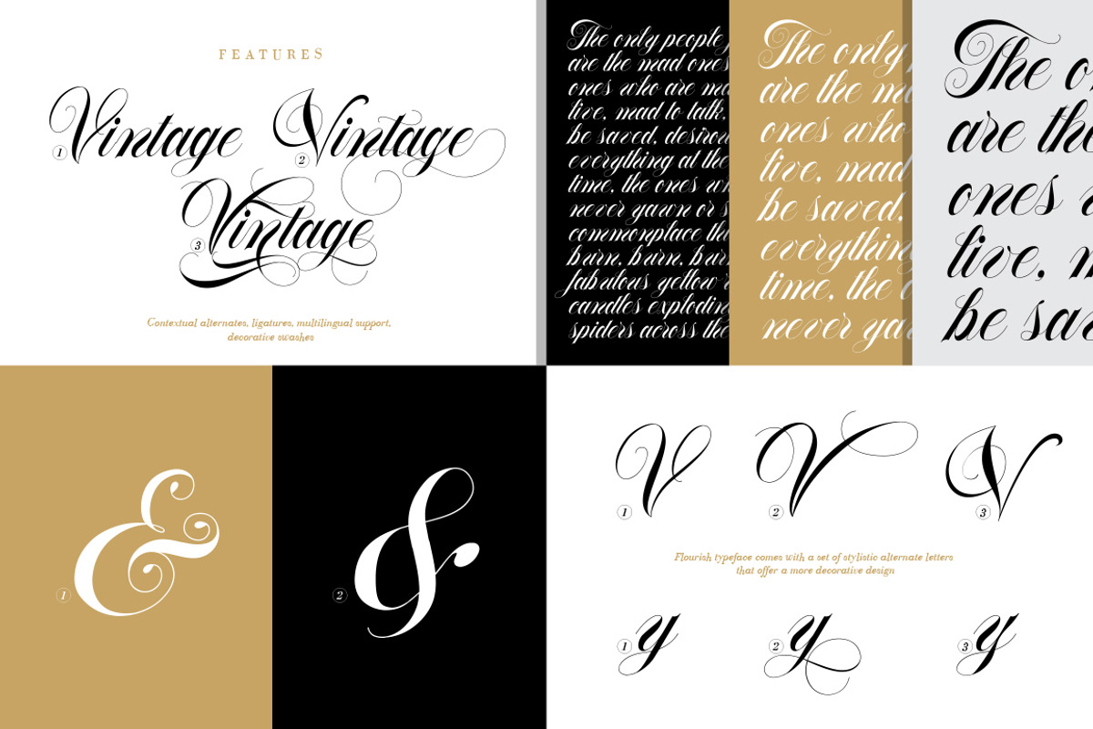 Flourish Typeface, a Script Font by Liviu