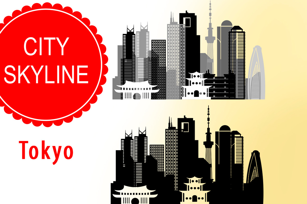 Tokyo vector skyline, an Illustration by DimShop