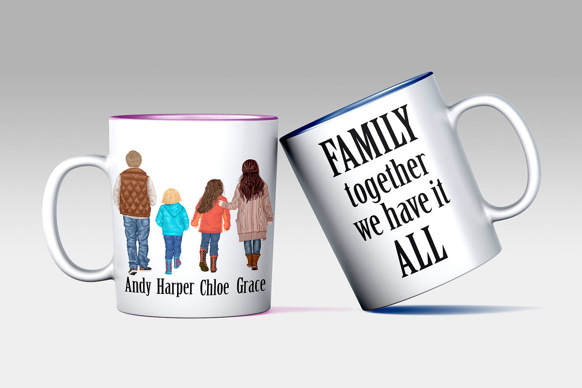 Family Clip Art,Custom Family Png, an Illustration by chilipapers