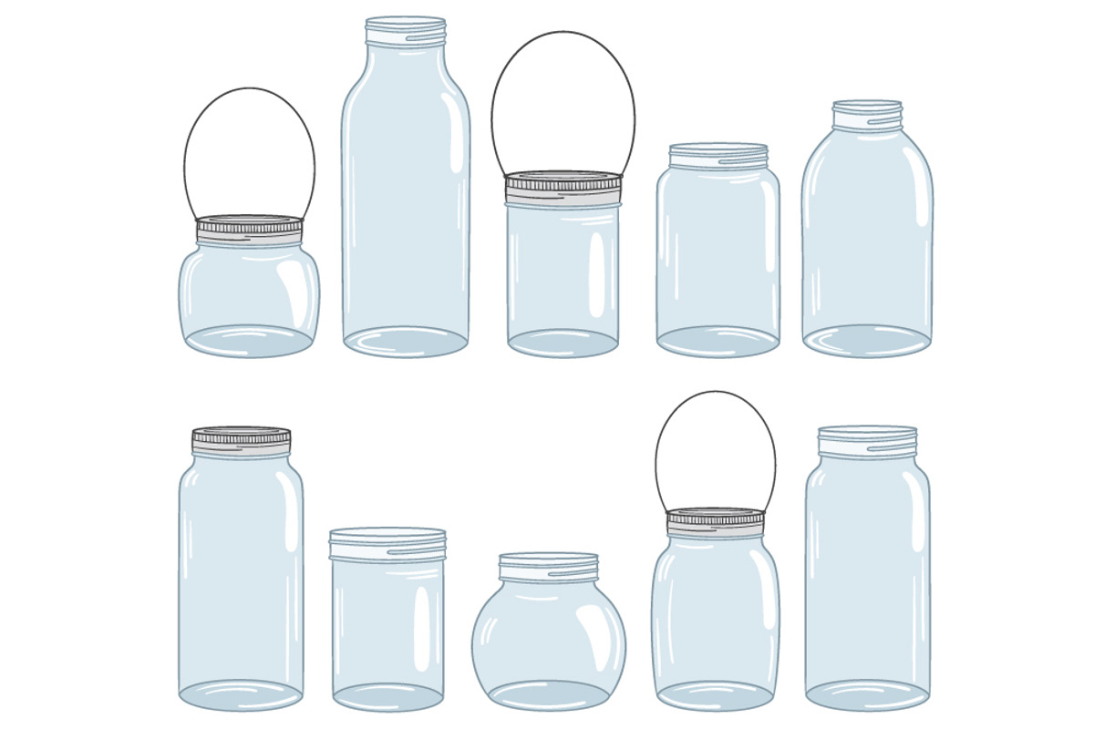 Digital Mason Jar Set, an Illustration by TheCreativeMill