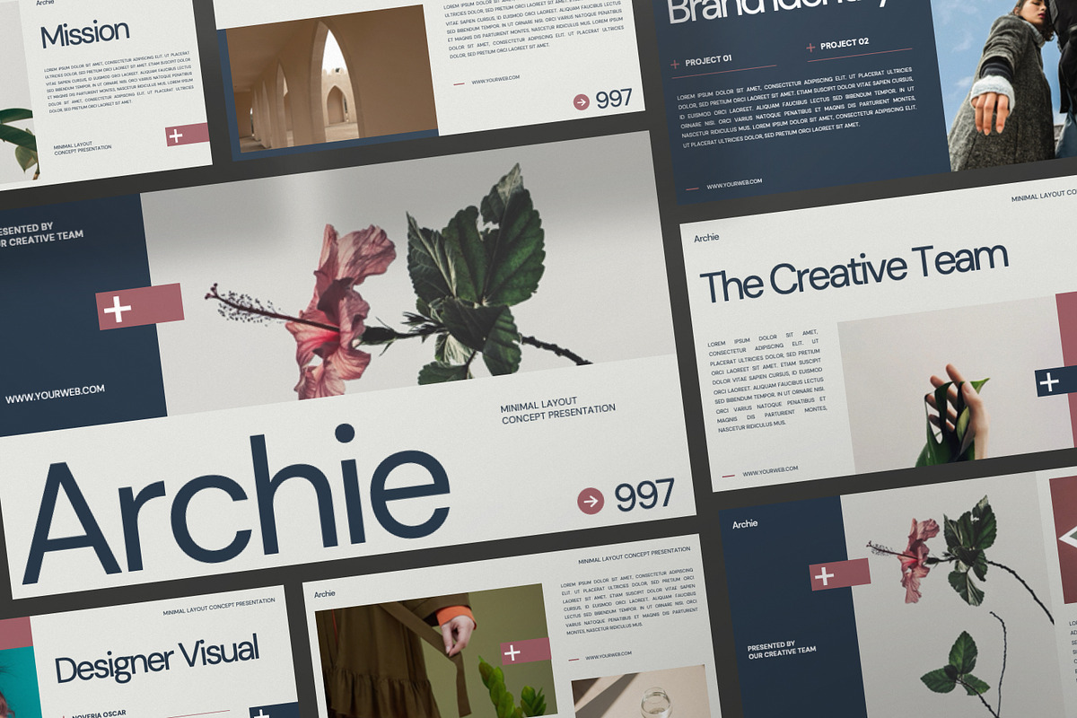 Archie Minimal Google Slide Template, a Presentation Template by Portocraft