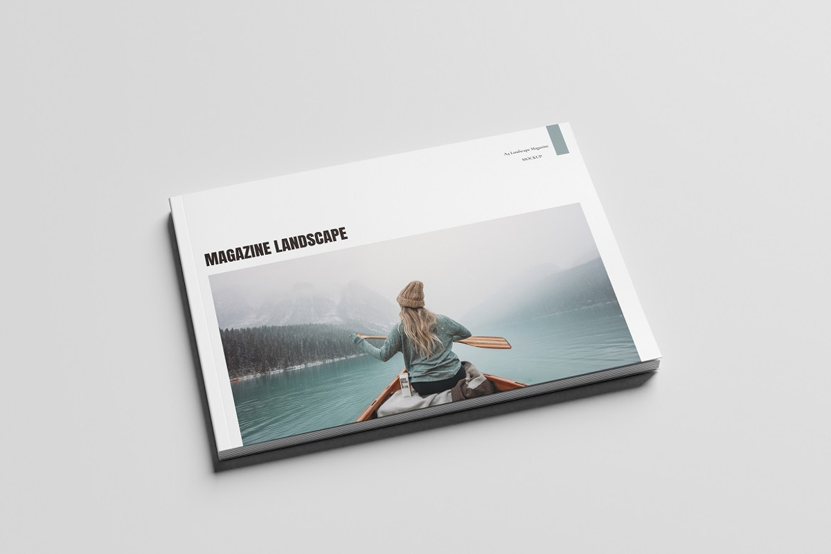 A4 Landscape Magazine Mockup, a Books & Magazine Mockup by Akaimockup