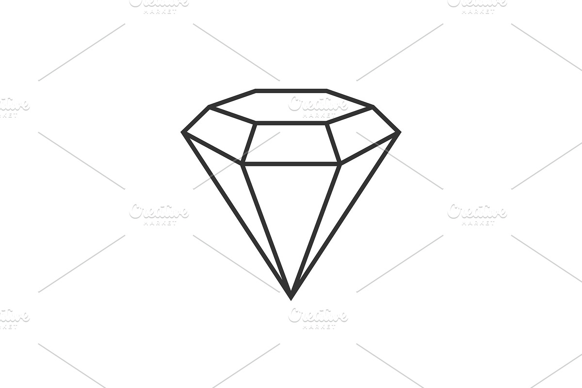 Diamond outline icon, an Outline Icon by Saggitarius