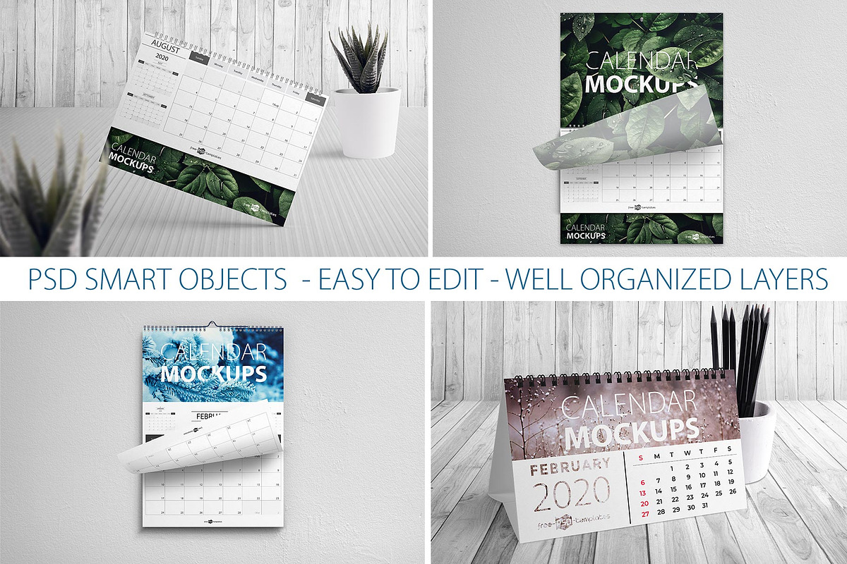 Calendar Mockup Set, a Mockup by Free-PSD-Templates