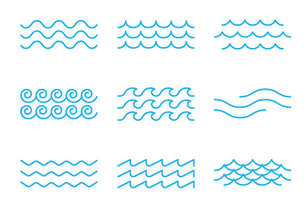 Ocean Wave Vector Line Art Set | Decorative Illustrations ~ Creative Market