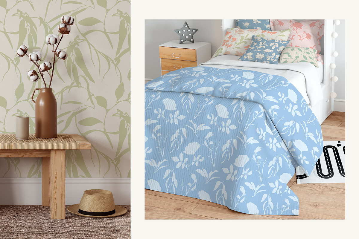 Spring Subtle Floral Vector Patterns, a Pattern Graphic by Katrinelly