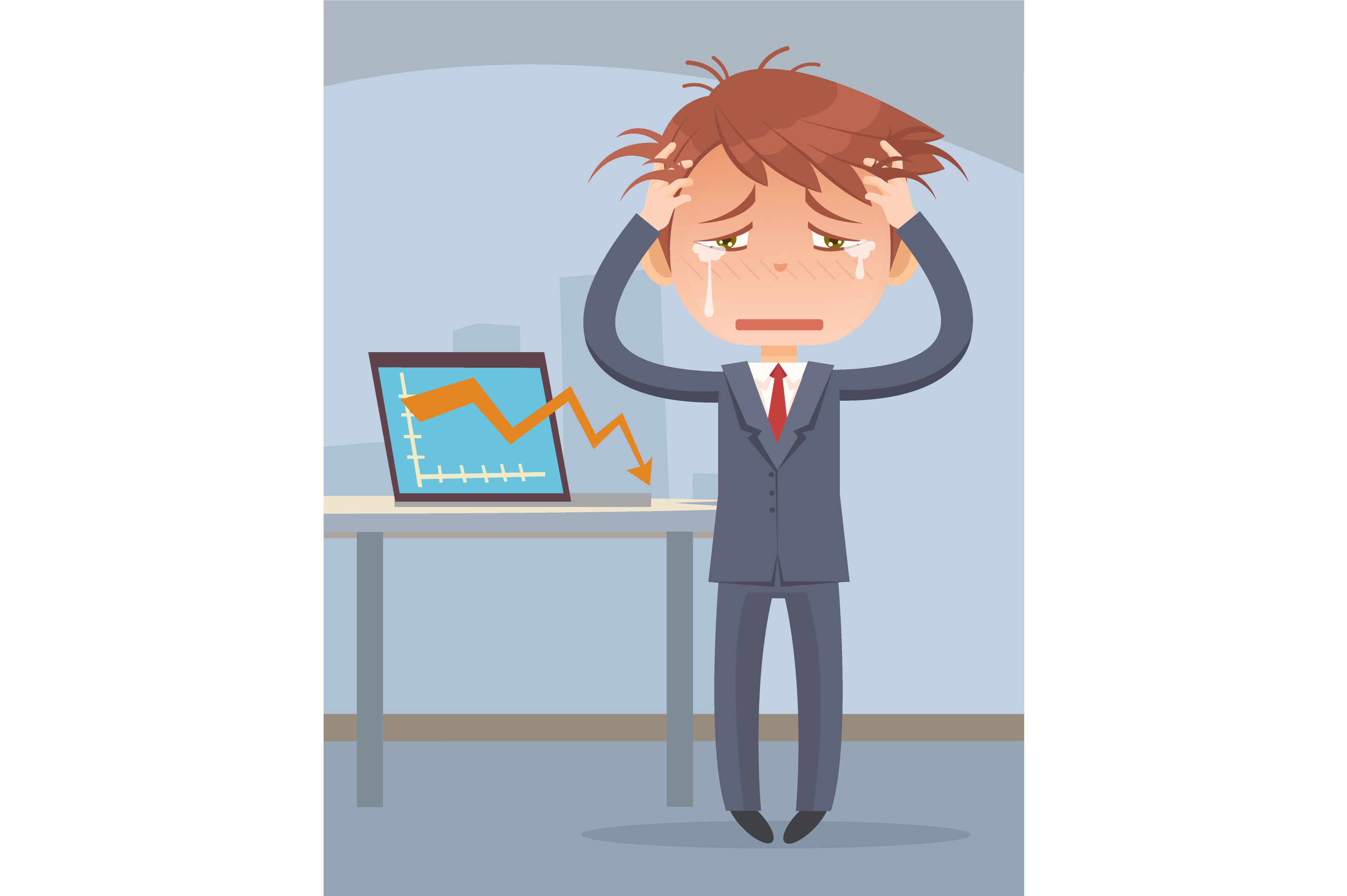 usiness fail. Graph down, a Finance Illustration by PrettyVectors