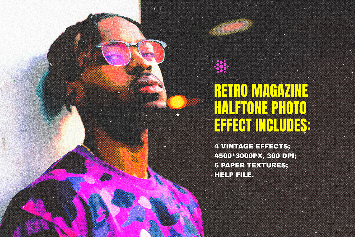 Retro Magazine Halftone Photo Effect, a Layer Style Add-On by ...