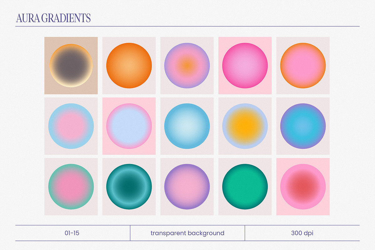 Round Aura Gradient Set Vol.3, an Object Graphic by May Motif