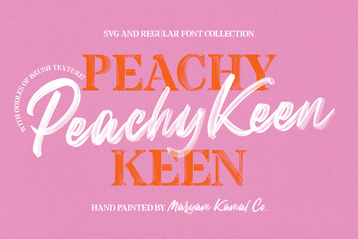 Peachy Keen Font Collection, a Font by ReveryWorks