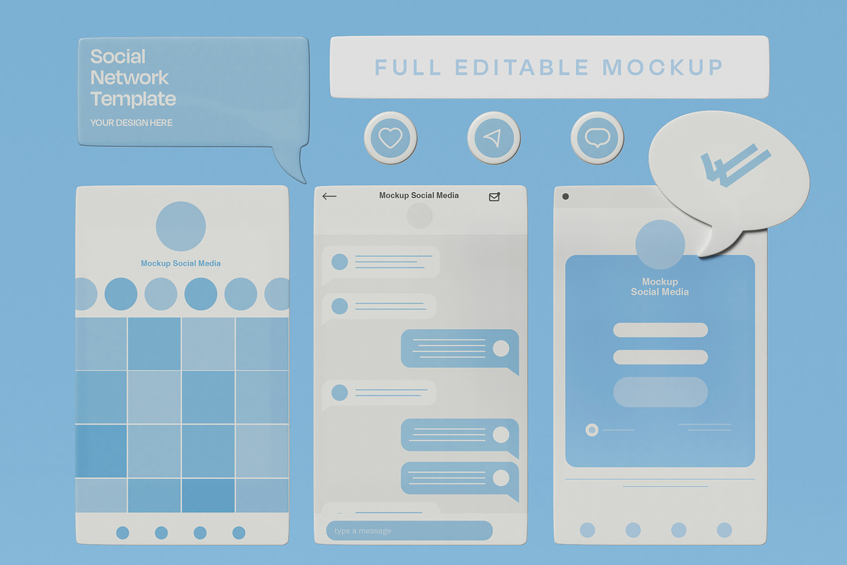 Social Network Design Mockup, a Device Mockup by Mego-studio | Creative ...