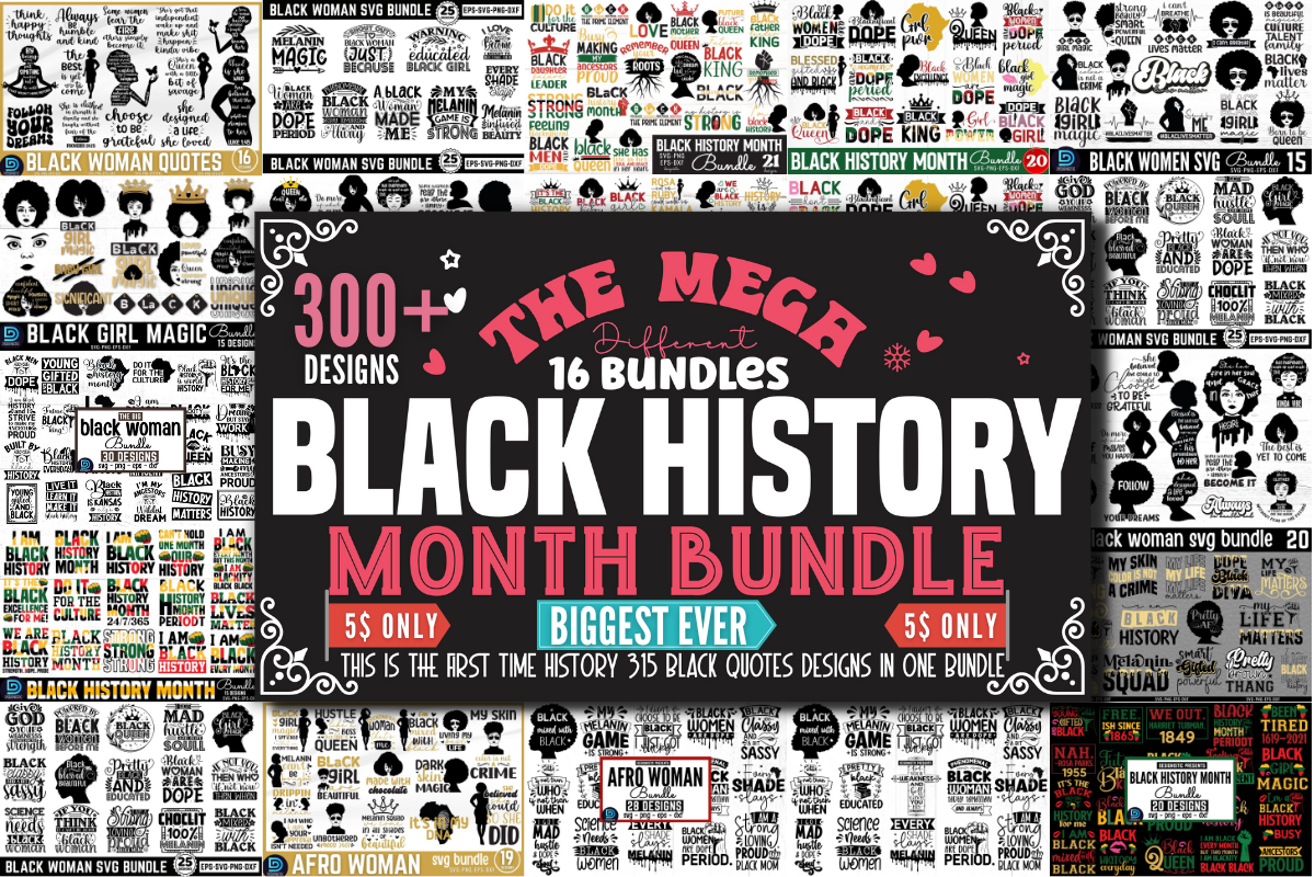 Mega Black History Month SVG Bundle | Creative Market