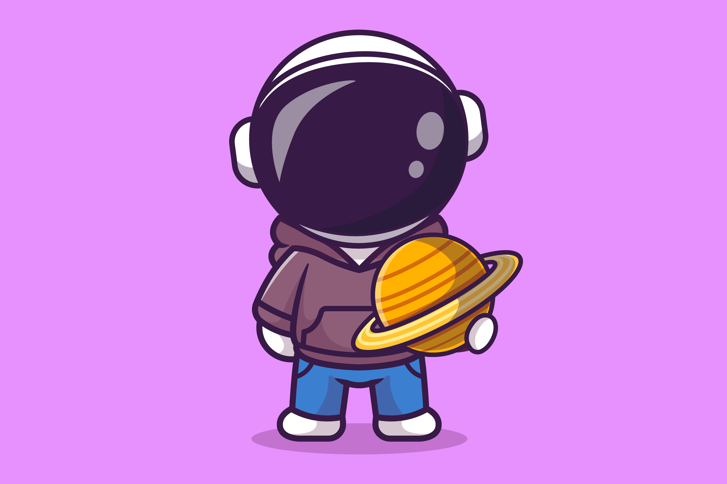Cute Astronaut Holding Planet, a Technology Illustration by Catalyst Labs