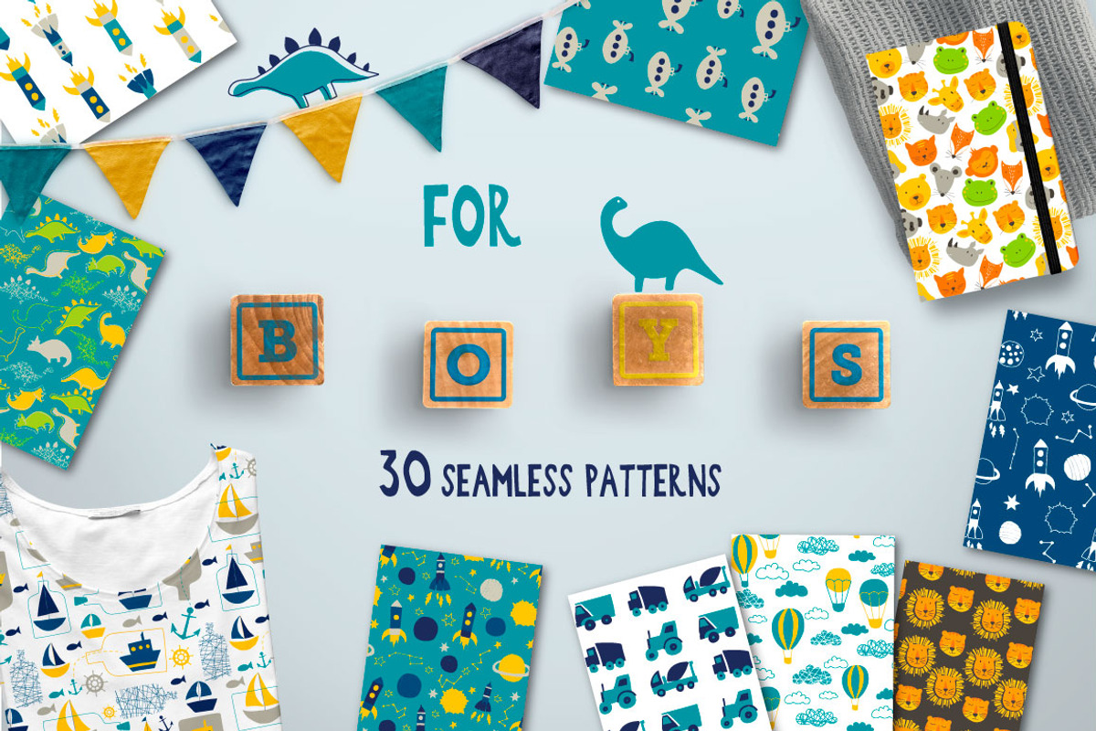 for BOYS Seamless Patterns, a Pattern Graphic by Katya_lu | Creative Market